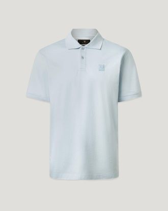 Belstaff Polo Steel Pour Homme Cotton Jersey Bleu Ciel 2xl