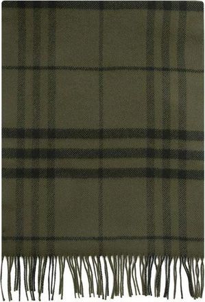 Burberry Check Wool Scarf - Khaki
