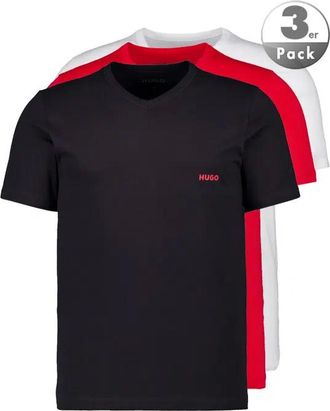 HUGO BOSS Herren T-Shirts rot Reine Baumwolle unifarben
