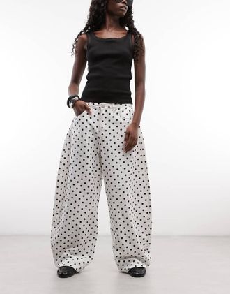 Liquor & Poker weite Jeans mit Polka-Dot-Muster in Multicolor