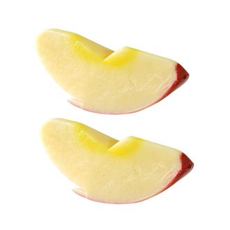 Cabilock 2 St&uuml;ck K&uuml;nstliche Apfelscheiben aus Langlebigem PVC Realistische Leichte Apfel Deko f&uuml;r K&uuml;che Party und Schadstofffrei Widerstandsf&auml;hig gegen Verform