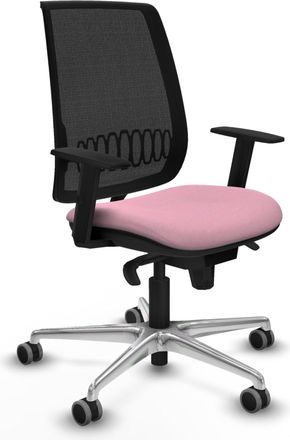 Piqueras y Crespo Alares Computerstuhl mit 1D-Armen, h&ouml;henverstellbare Lendenwirbelst&uuml;tze, ausgestattet mit 5 Positionen und injiziertem Schaumstoff, Schwarz/Rosa