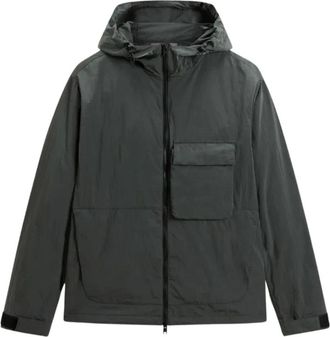 Woolrich Homme, Sport, Vert, Taille: 2XL Shiny Nylon Hooded Jacket