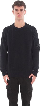C.P. Company C.p. Company, Homme, Pulls, Noir, Taille: 2XL Pull Ras du Cou en Maille Polaire
