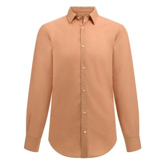 Boggi Milano Homme, Chemises, Orange, Taille: XL Chemise Regular Fit en Tencel et Lin