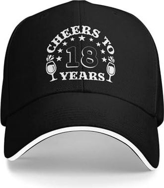 Generic Casquette De Camionneur Porter Un Toast À lanniversaire des 18 Ans Casquettes Classique Respirant Solaire Cap pour Homme Femme Été