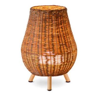 Licht-Erlebnisse Licht-erlebnisse - Tragbare Tischleuchte au&szlig;en Rattan led Akku IP54 h: 32,5 cm Fernbedienung dimmbar kabellose Au&szlig;enlampe Tischleuchte Balkon Terrasse
