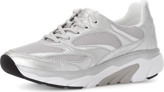 Gabor Damen Low-Top Sneaker, Frauen Halbschuhe,schnürschuhe,schnürer,straßenschuhe,Strassenschuhe,Sportschuhe,Silber/Weiss,37.5 EU / 4.5 UK