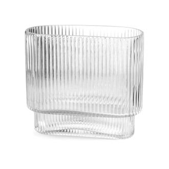 Generico Vase aus transparentem, moderner Stil, raffiniert, dekoratives Accessoire aus f&uuml;r Mitteltisch, Wohnzimmer, Flur, B&uuml;ro, elegant, minimalistische Dekora