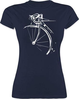 Shirtracer Shirt Damen - Bekleidung Radsport - Fahrrad Rennrad - S - Navy Blau - Radfahrer Geschenk Tshirt Geschenke f&uuml;r fahrradliebhaber t Fahren Shirts Motiven
