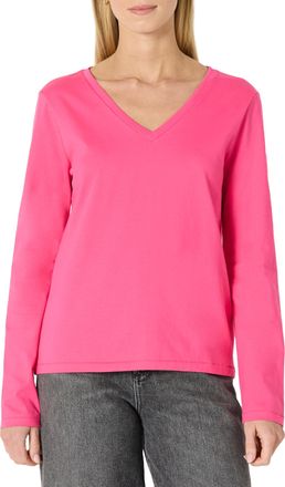 Amazon Essentials Damen Regular Fit T-Shirt Mit V-Ausschnitt Aus 100% Baumwolle, Intensive Rosa, XXL