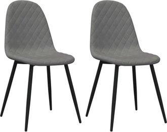 vidaXL Esszimmerst&uuml;hle 2 Stk. Hellgrau Samt Vidaxl