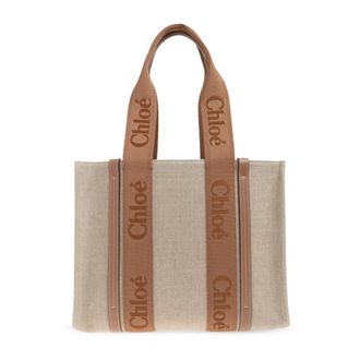 Chlo&eacute; Femme, Sacs, Beige, Taille: ONE Size Woody Medium Shopper Bag