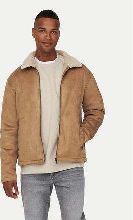 Only & Sons Jacke aus Kunstleder 22026162 Beige Regular Fit