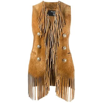 Balmain Veste a frange - - Jackets - Damen - Braun - S