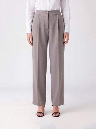 Frankie Shop Hoch taillierte Wide-Leg-Hose Doyer aus Cr&ecirc;pe mit Bundfalten