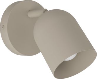 Eglo Wandlampe innen Tilston, Wandleuchte mit schwenkbarem Strahler, Wandstrahler aus Stahl in Sandfarben, Leselampe mit E14 Fassung