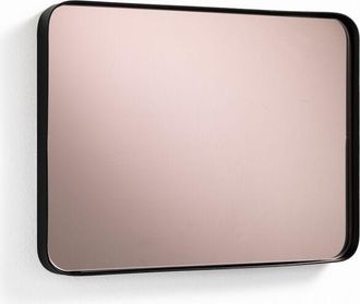 Oresteluchetta Rechteckiger Wandspiegel in Ros&eacute;gold mit schwarzem Rahmen