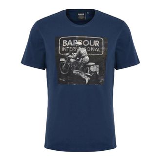 Barbour Homme, Tops, Bleu, Taille: M Vintage Print Race Tee