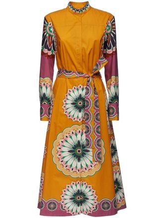 La DoubleJ robe-chemise Sundowner &agrave; fleurs - Orange