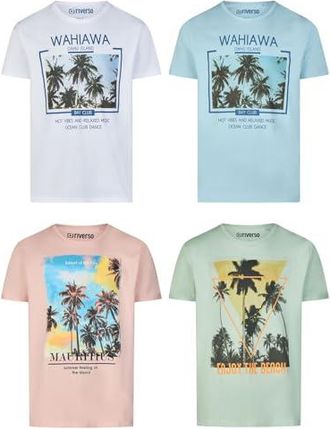 Riverso RIVLukas Lot de 4 t-Shirts pour Homme - Impression Photo - Col Rond - Manches Courtes - Coton, M&eacute;lange de 12 Couleurs, XXXXL