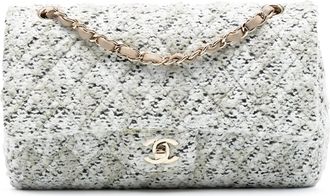 Chanel Hobo Bags - Medium Classic Tweed Double Flap - Gr. unisize - in Wei&szlig; - f&uuml;r Damen