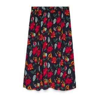 Fiorella Rubino Langer Rock mit Blumenprint - - Skirts - Damen - Blau - L