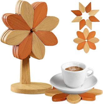 Generic Holz Untersetzer | Hitzebest&auml;ndig Nat&uuml;rlich Mit Standard,M&uuml;hle Holz W&auml;rmeuntersetzer F&uuml;r K&uuml;che - F&uuml;r K&uuml;che Tisch Schreibtisch Bar B&uuml;ro Bauernhof T&ouml;pfe