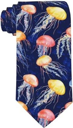 Generic Méduses Colorées Cravatte Décontractée Cravates Polyvalente Cravates Hommes Pour Entreprise Célébrations Formelle