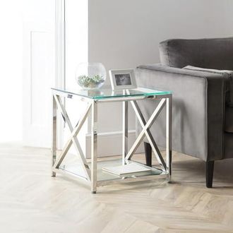 Julian Bowen Miami Lampentisch, Chrom und Glas