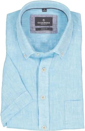Casamoda CasaModa Herren Kurzarmhemd blau Leinen