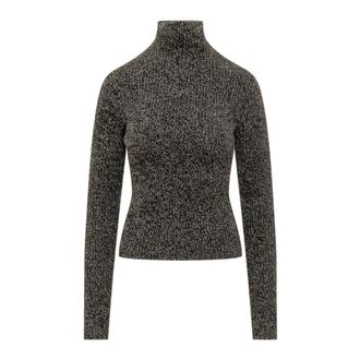 Max Mara Femme, Pulls, Gris, Taille: 38 FR Haut Tricot Col Montant