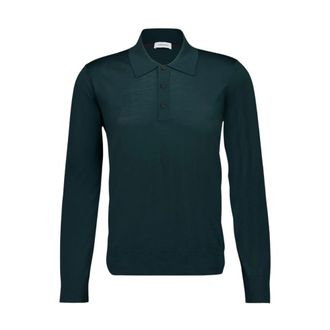 Ferragamo Lang&auml;rmeliges Woll-Poloshirt - - Knitwear - Herren - Gr&uuml;n - S