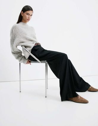 Mango Mocassins cuir boucle sable - Femme - 35 - MANGO