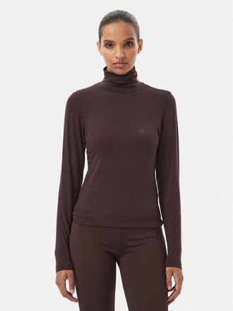Emporio Armani Bluse EW002039 AF25579 U6279 Dunkelbraun Slim Fit