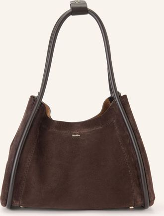 Max Mara Schultertasche Marinsuede braun