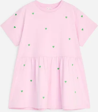 Arket Besticktes Jerseykleid -Rosa
