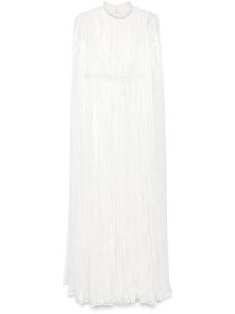 Ana Radu robe longue à design plissé - Blanc