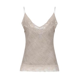 Ermanno Scervino Spitzenbesetztes V-Ausschnitt-Camisole-Top - - Tops - Damen - Beige - XS