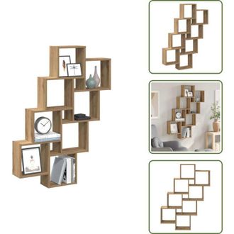 vidaXL W&uuml;rfelregal Artisan-Eiche 90x15x119,5 cm Holzwerkstoff - Wandregal - Wandregale - W&uuml;rfelaufbewahrung - W&uuml;rfelregal