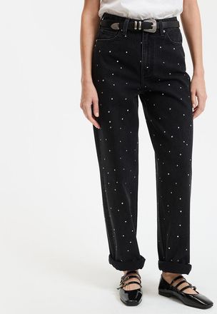 La Redoute Collections Jean Large Taille Haute Avec Strass