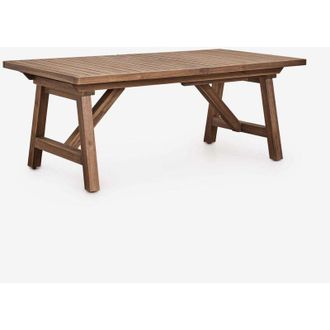 Sklum Ausziehbarer rechteckiger Gartentisch aus Dubai-Akazienholz Akazienbraun dunkel 200 - 260 - 320 x 75 cm