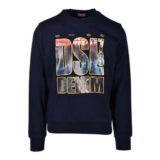 Diesel Herren, Sweatshirts & Hoodies, Blau, 2XLGr&ouml;&szlig;e