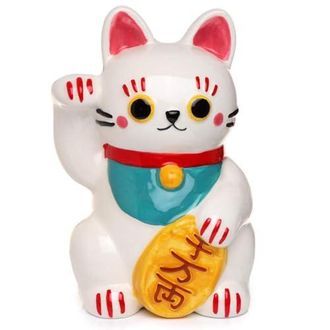Puckator Maneki Neko Gl&uuml;ckskatze Weisse Spardose aus Keramik