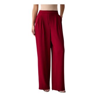 Joseph Ribkoff Pantalon large &agrave; plis devant - Femme - Pantalons - Rouge - Taille: 42 FR