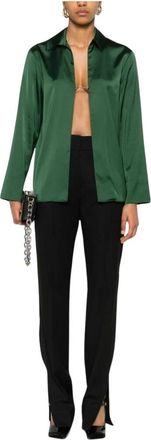 Jacquemus Femme, Pantalons, Noir, Taille: 38 FR Pantalon &agrave; Ourlet Fendu Taille Haute