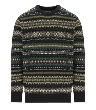 Barbour PULL CASE FAIR ISLE CREW NOIR VERT BARBOUR