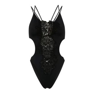 Ermanno Scervino Femme, Maillots de bain, Noir, Taille: 40 FR Maillot de bain une pi&egrave;ce &agrave; d&eacute;tails crochet
