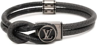 Louis Vuitton Armband - Monogram Eclipse Taiga Loop It Bracelet - Gr. ONE SIZE - in Schwarz - f&uuml;r Damen
