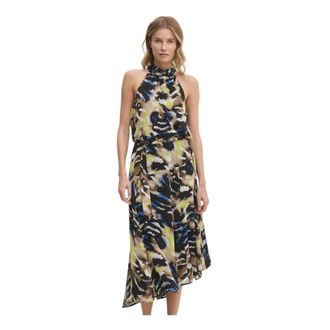 DKNY Dkny - Robe mi-longue &agrave; motif - Femme - Robes - Multicolore - Taille: 34 FR